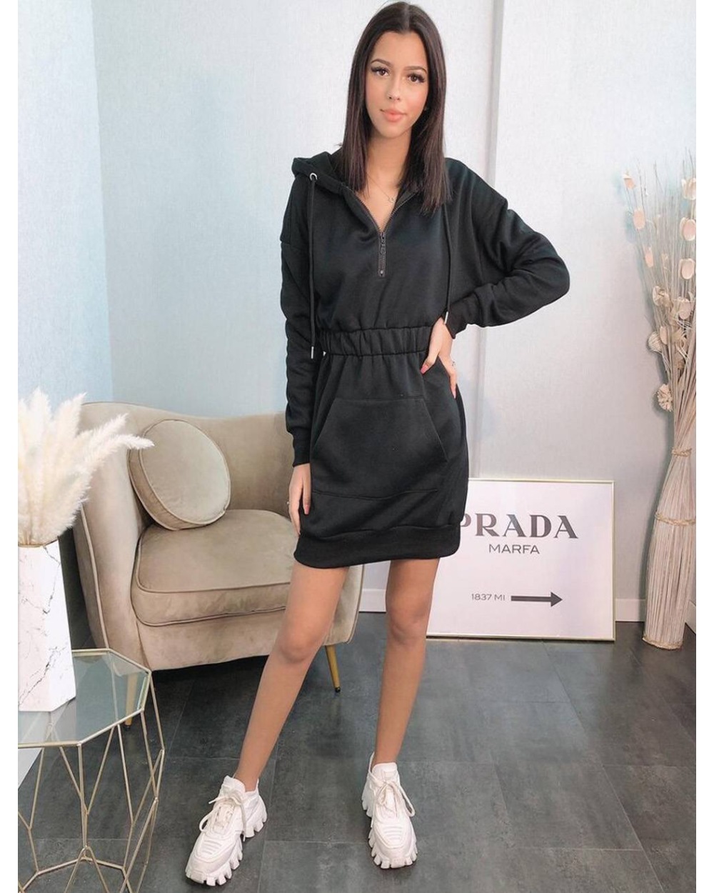 Kleid Emma & Ashley - Sweat Hoodie - Schwarz Tutti i Vestiti