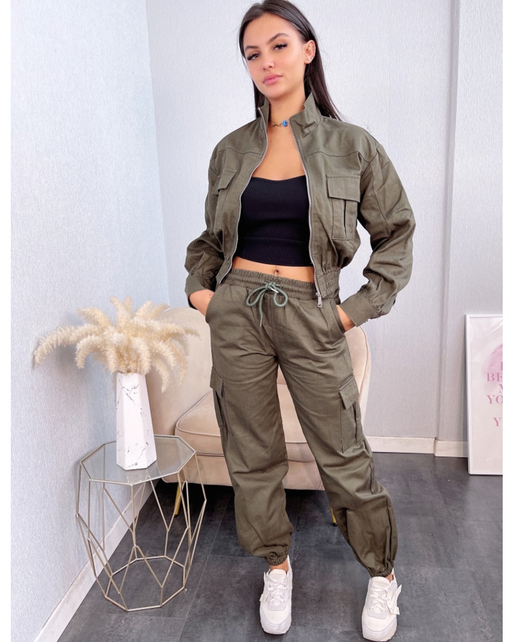 Zweiteiler Emma & Ashley - Jacke/Cargohose - Khaki